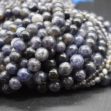 High Quality Grade A Natural Lolite Gemstone Round Beads 4, 6, 8, 10mm ...