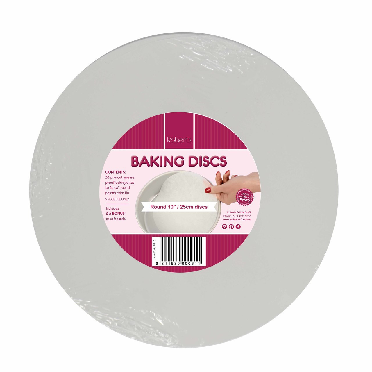 10" Baking Discs Pkt 20 - Roberts Edible Craft