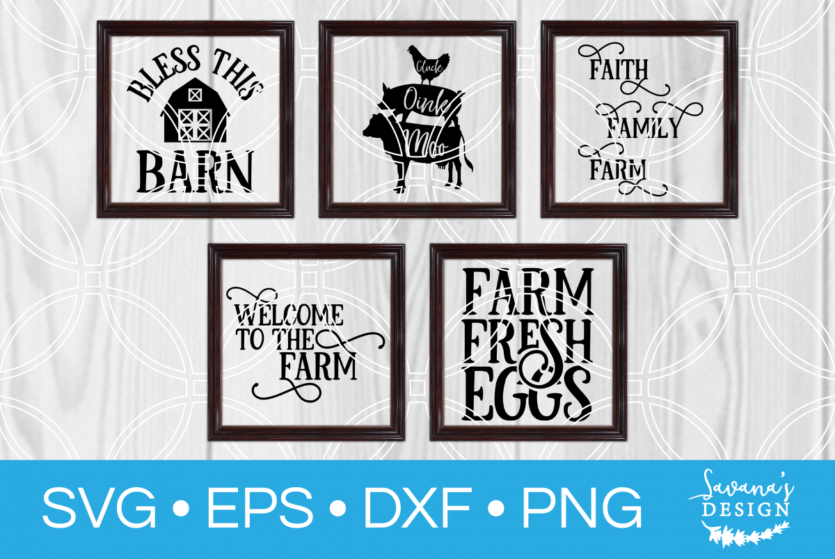 Farm SVG Bundle - SVG EPS PNG DXF Cut Files for Cricut and Silhouette ...