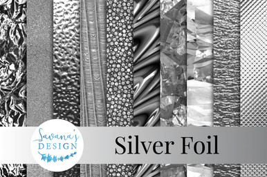 Silver Foil Digital Paper - SVG EPS PNG DXF Cut Files for Cricut and ...