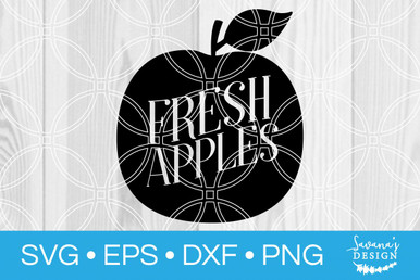 Fresh Apples SVG - SVG EPS PNG DXF Cut Files for Cricut and Silhouette ...