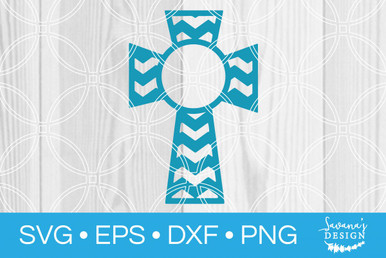 Circle Monogram Cross SVG v4 - SVG EPS PNG DXF Cut Files for Cricut and ...