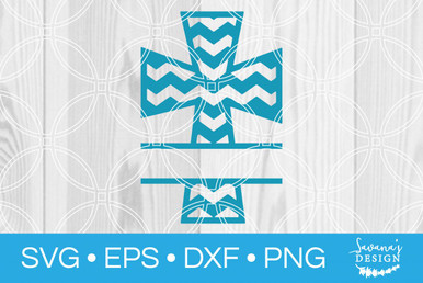 Split Monogram Cross SVG v4 - SVG EPS PNG DXF Cut Files for Cricut and ...