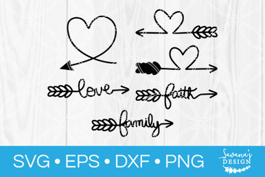 Heart Arrow SVG Bundle - SVG EPS PNG DXF Cut Files for Cricut and ...