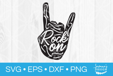Rock On SVG - SVG EPS PNG DXF Cut Files for Cricut and Silhouette Cameo ...