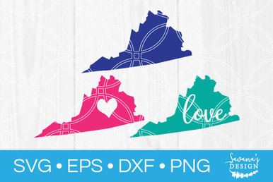Virginia SVG - SVG EPS PNG DXF Cut Files for Cricut and Silhouette ...