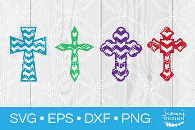 Chevron Cross SVG Bundle - SVG EPS PNG DXF Cut Files for Cricut and ...
