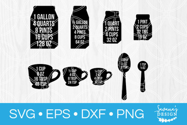 Conversion Chart SVG Bundle - SVG EPS PNG DXF Cut Files for Cricut and ...