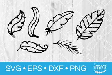 Feather SVG Bundle v2 - SVG EPS PNG DXF Cut Files for Cricut and ...