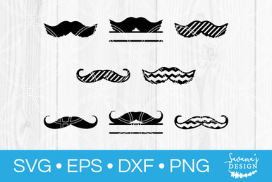 Moustache SVG Bundle - SVG EPS PNG DXF Cut Files for Cricut and ...