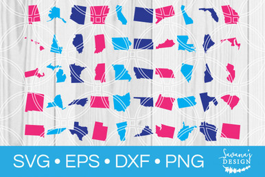 State SVG Bundle - SVG EPS PNG DXF Cut Files for Cricut and Silhouette ...