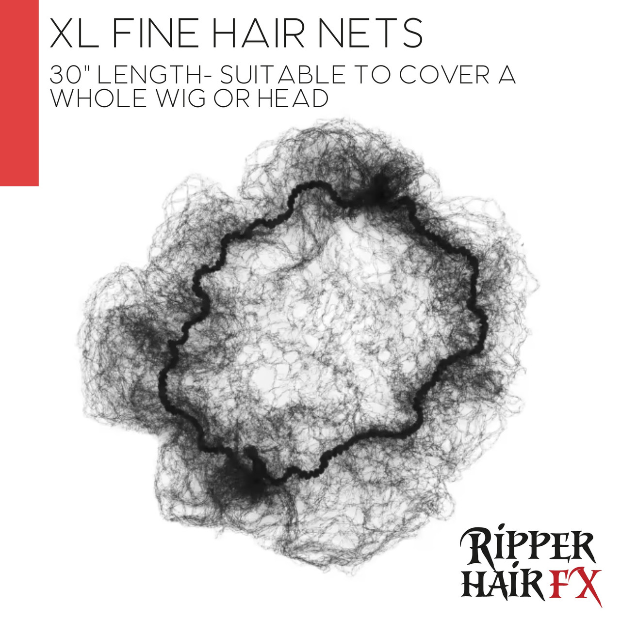 XL Large Hair Nets - Black 30