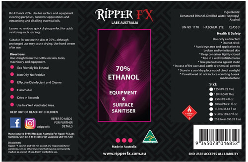 Ripper FX Ethanol 5L / Kills Bacteria / Cleaner (70%)5 litres