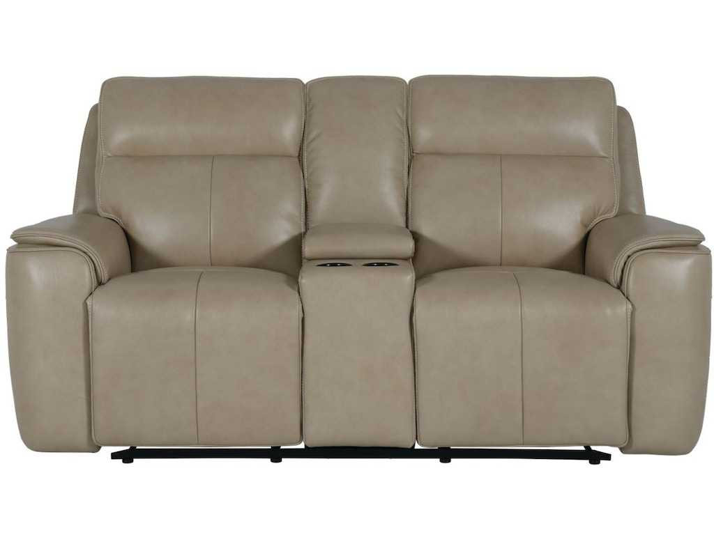 Bassett Manteo Power Reclining Console Loveseat with Power Headrest ...