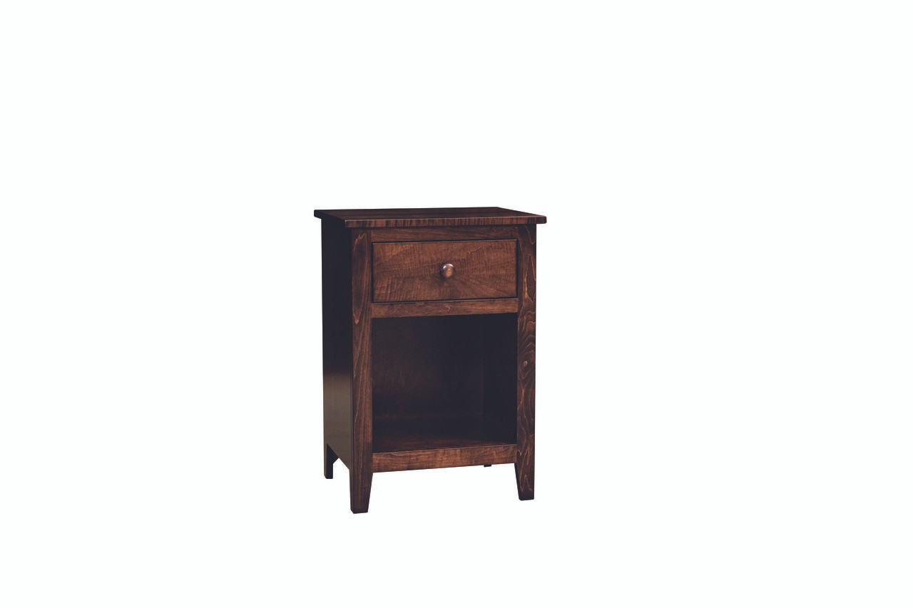 Amish Made Ridgecrest 1 Drawer Open Nightstand- Maple