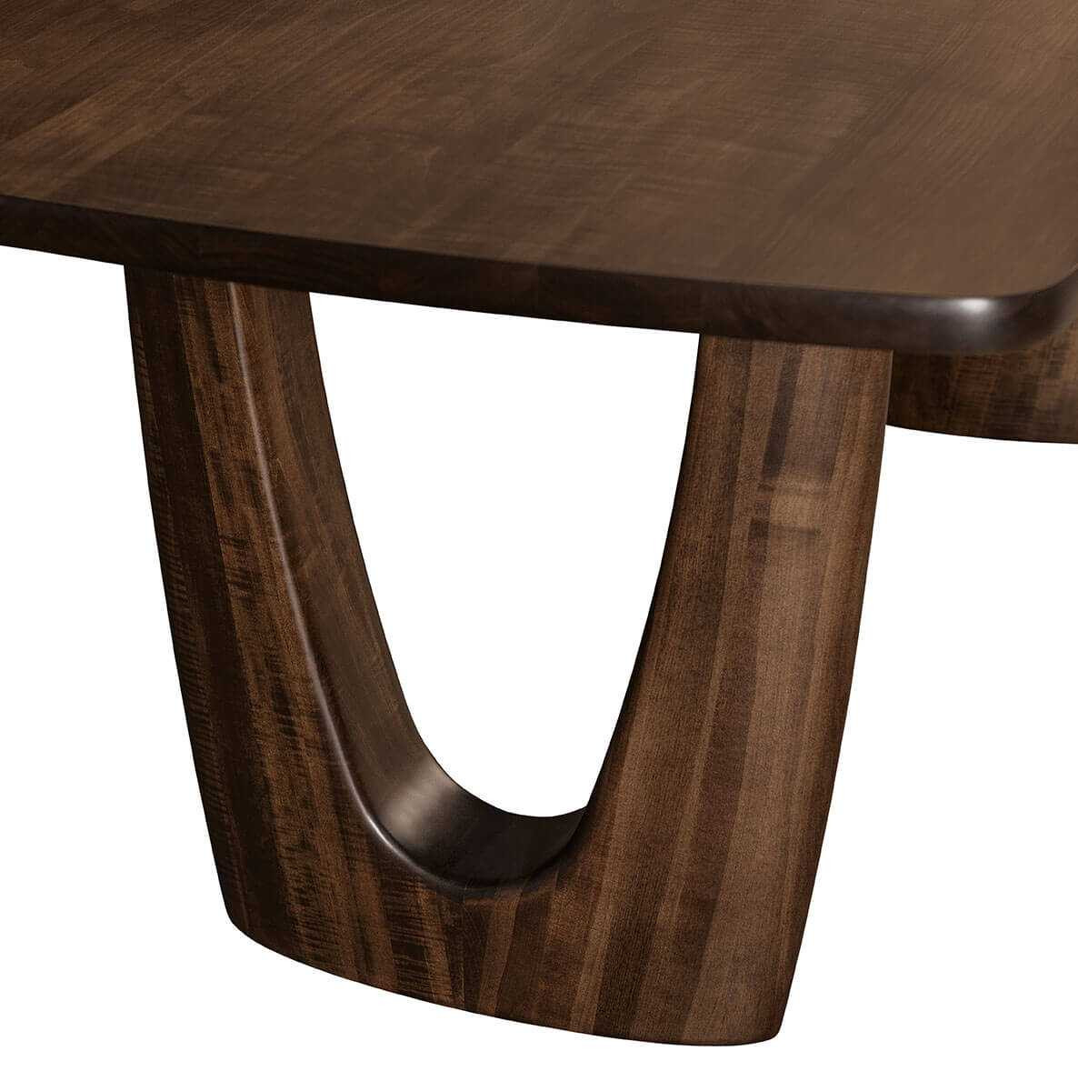 Amish Made Curved Base Dining Set- Brown Maple