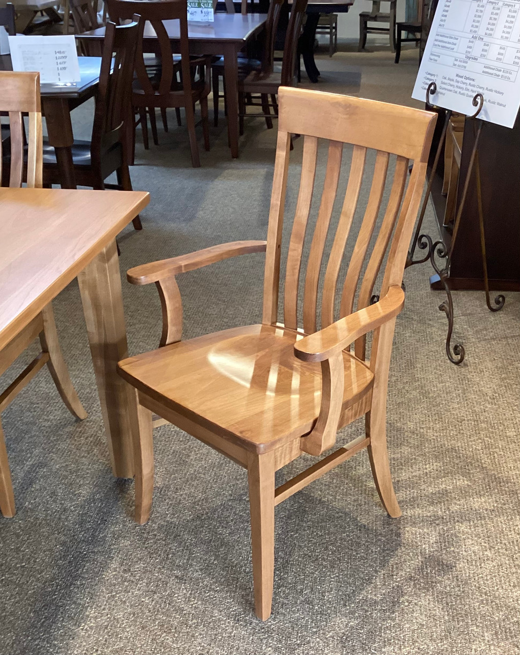 Amish Shaker Leg Dining Set – Maple in Seely (42" x 60" + 12" Leaf)