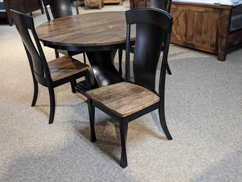 Amish Lexington 54" Twist Dining Room Table Set- 2 Tone Maple