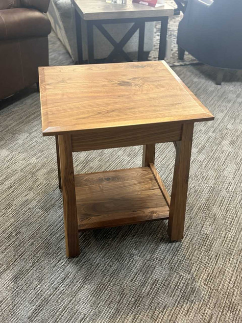 Amish-Made Rustic Walnut End Table – with Arch Stretcher – Custom Wood ...