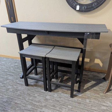 Amish-Made Lanai Outdoor Table Set with 2 Stools – Poly Lumber ...