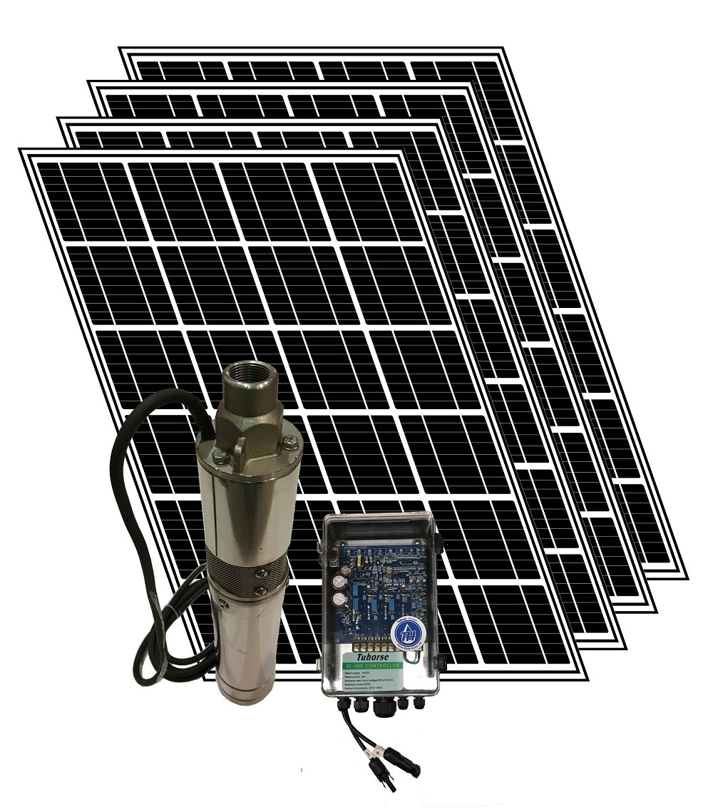 3" Solar Water Pump Kit | 500W 6GPM Max Deep Well Pump |250ft Head