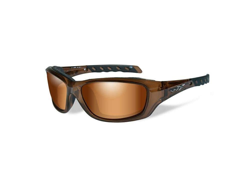 Wiley X Sunglasses Gravity Bronze Flash Lens/Brown Crystal Frame ...