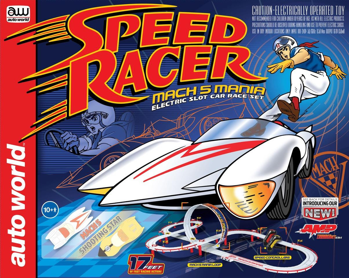 Auto World 17' Speed Racer Mach 5 Mania Electric Slot Car Race Set ...
