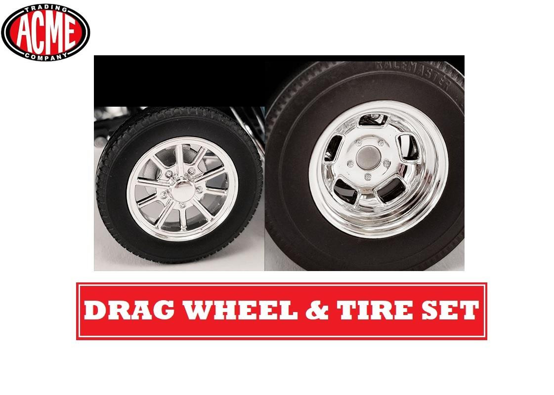 Acme 1:18 Scale Drag Wheel & Tire Set A1800935W - Retro Hobby