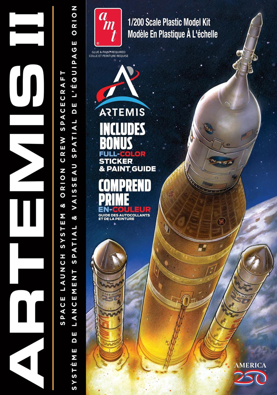 AMT 1:200 Scale NASA Artemis II w/ Sticker Rocket Model Kit AMT1557M ...