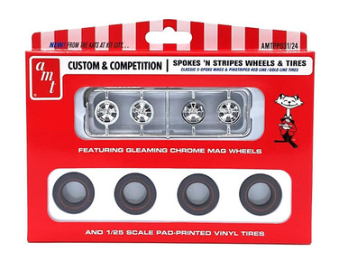 AMT 1:25 Scale Spokes & Stripes Wheel & Tire Pack AMTPP031 - Retro Hobby