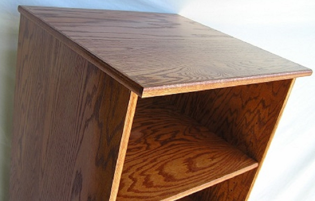 Stereo Rack w Glass Doors 27"High Oak Maple