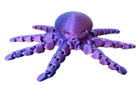 3D Printed Fidget 10cm - Purple Octopus | Toymate