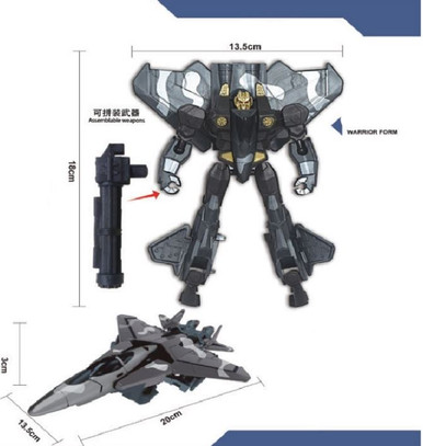 Jet-Transformable Robot (Grey/Black) | Toymate
