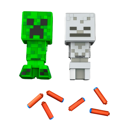 Nerf Minecraft Creeper & Skeleton Mob Pack, 2 Blasters and 8 Darts | Toymate