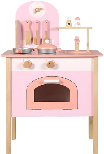 Wonder Co. Wooden Kids Kitchen Playset - Pink | Toymate