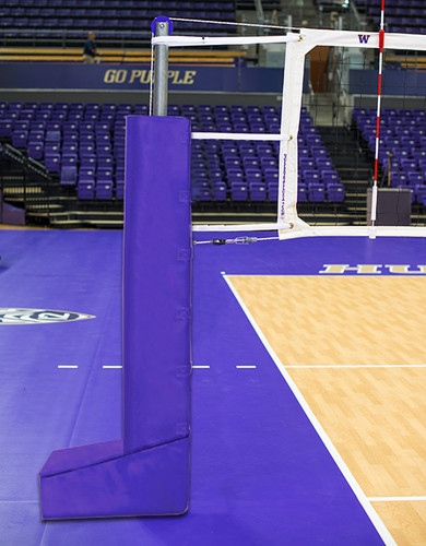 (T-Base) Roll-Away Volleyball Game Standards - Indoor Volleyball Poles