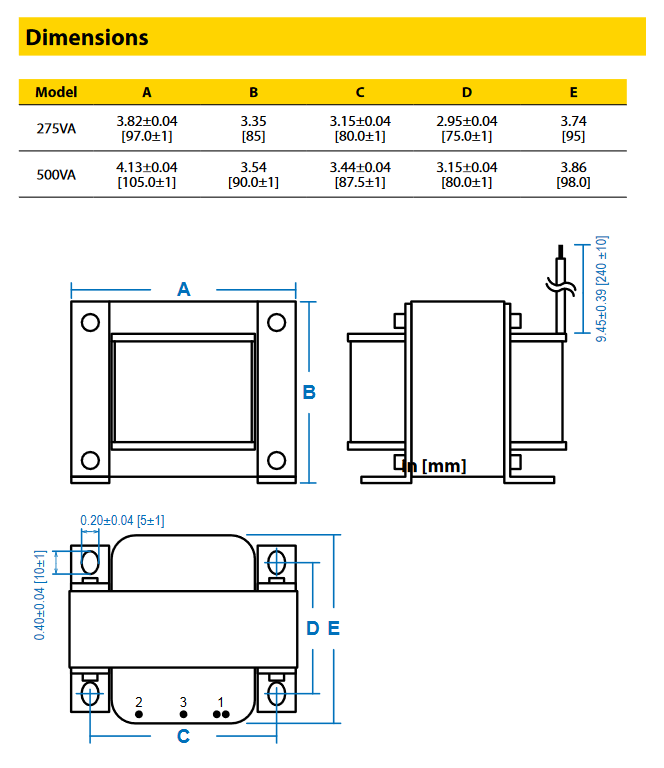 120:277-275VA Thomas Research Products Step-Up AutoTransformer