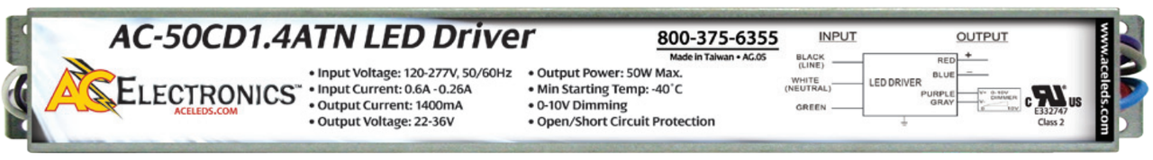 50W Constant Current LED Driver AC Electronics