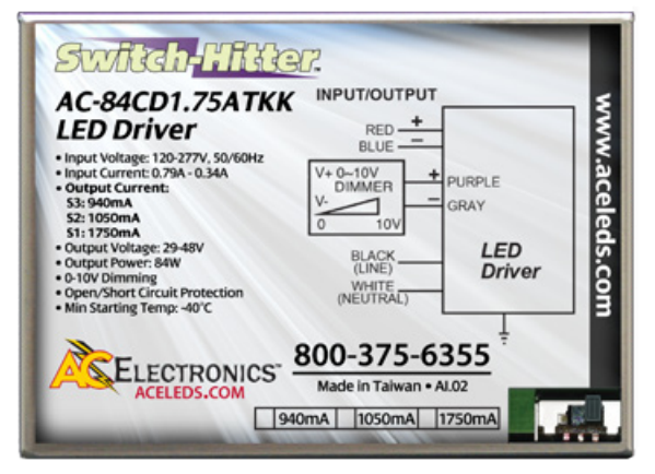 84/50/45W Constant Current LED Driver AC Electronics