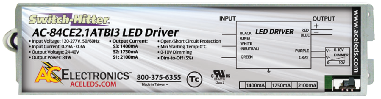 84/70/56W Constant Current LED Driver AC Electronics
