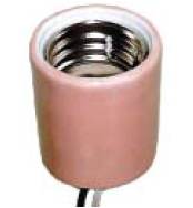 E39 Mogul Base Pink Socket with Leads Attached - Open Rated