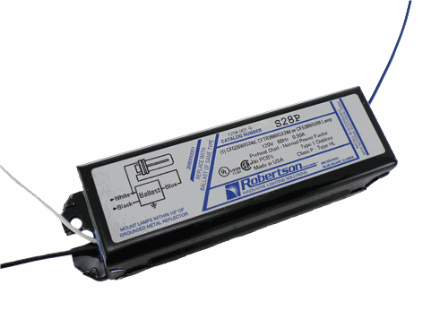 S28P Robertson 2-pin CFL Ballast - Side Exit Leads