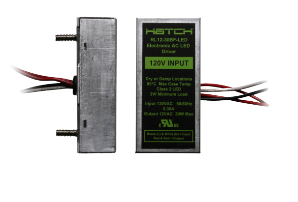 RL12-15BF-LED-277 Hatch AC LED Driver | 15W 277V-in 12VAC-out Bottom-Studs