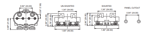CF2G11-HSM Etlin-Daniels 2G11 Socket | Horizontal Screw Mount | Unshunted