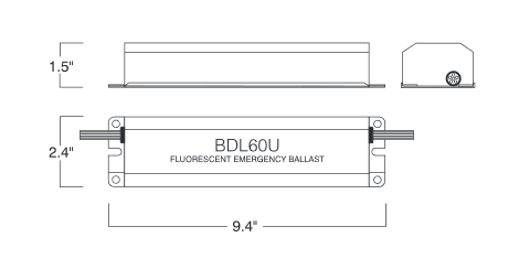 BDL60U Bodine Emergency Lighting Ballast | T8/T12 and CFL Bulbs | 300 ...