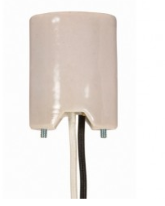 Satco 80-2091 E39 Mogul Base Pink Porcelain Socket with Leads Attached