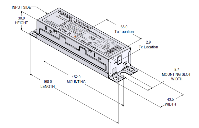 OT50W/UNV/800C/2DIMLT2/P6 OPTOTRONIC 79370/*2743YM LED Driver | 50W 530mA Dimming