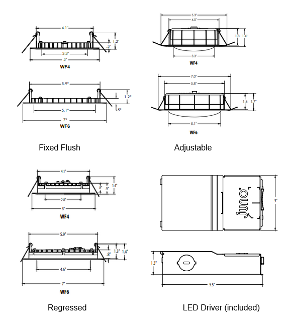 Juno WF4 & WF6 Ultra-thin Wafer LED Downlight Series | 4" 6" Field ...