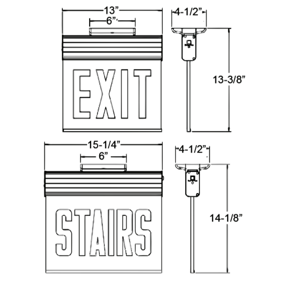 CAELXTE Chicago-Approved LED Emergency Exit or Stairs Sign