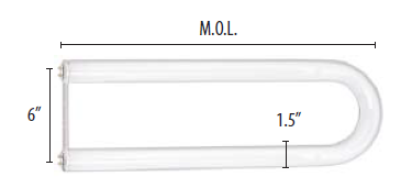 Philips FB40/DX/6 (21993-1) 40W T12 U-Bend Fluorescent Tube, Daylight